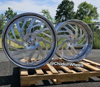 26" Inch Brushed Face Chrome Lip Asanti AF864 5x120 5x4.75 2pc Wheels ...