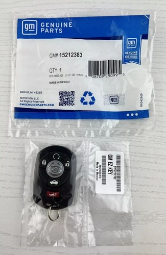 GENUINE CADILLAC STS KEYLESS REMOTE KEY FOB TRANSMITTER MEM# 1 15212383 ...