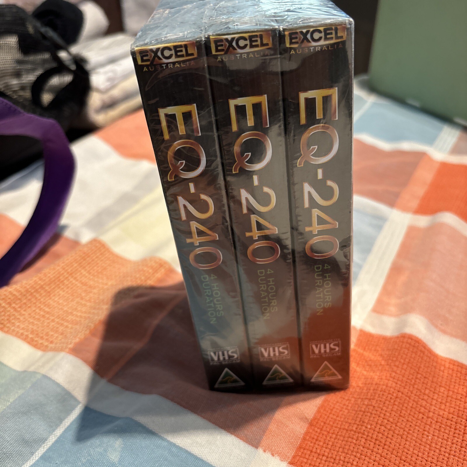 New Sealed 3 Excel EQ-240 Blank VHS Tapes Australia made new | eBay ...