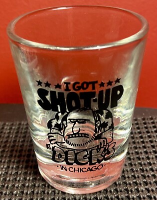 Large Shot Glass I Got Shot Up at Dick's in Chicago with Graphics 3" | eBay