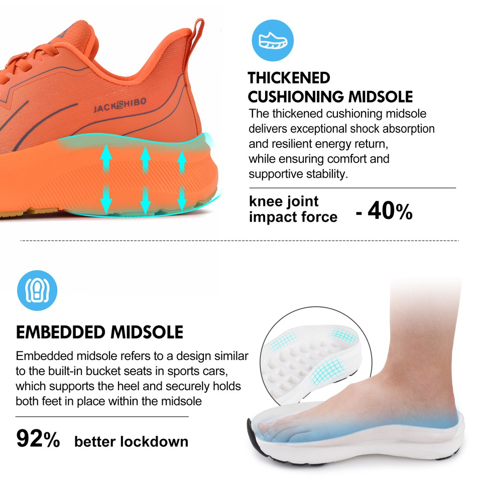Men Hands Free Wide Toe Box Shoes Lace Up Arch Support Wide Sneakers ...