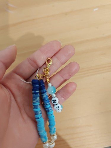 blue ocean clay bead keychain | eBay UK