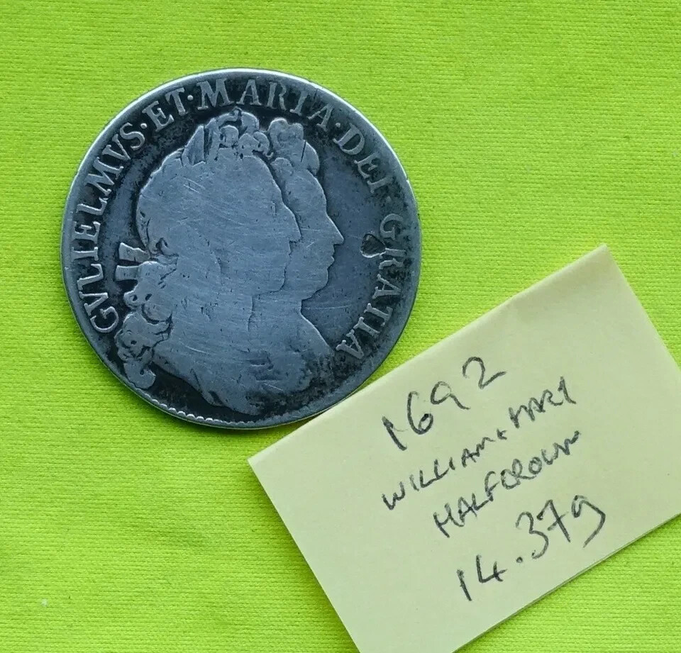 1692 Silver HALF CROWN Coin King William & Mary (1688-94) (14.37grams ...
