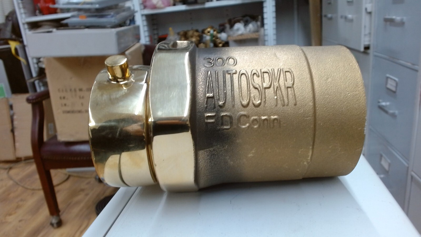 3" x 2 1/2" check snoot w/swing adaptor polished Autospkr F.D.Comm new ...