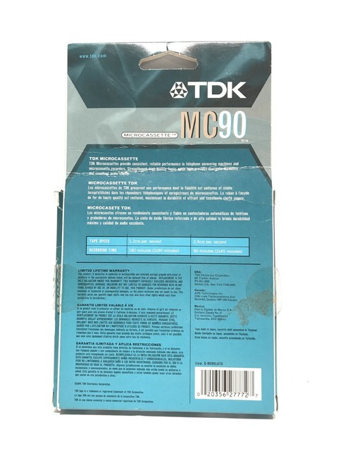 10 TDK Microcassette Tapes 6 Mc60 & 4 Mc90 for sale online | eBay