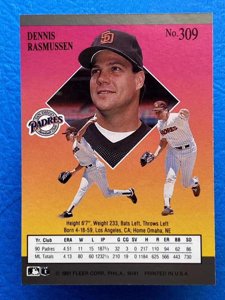 1991 Fleer Ultra Dennis Rasmussen #309 | eBay