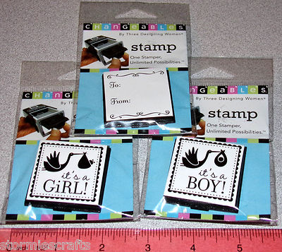 Baby Stamp Singles Changeables it's a Boy It's a Girl To From Self ...