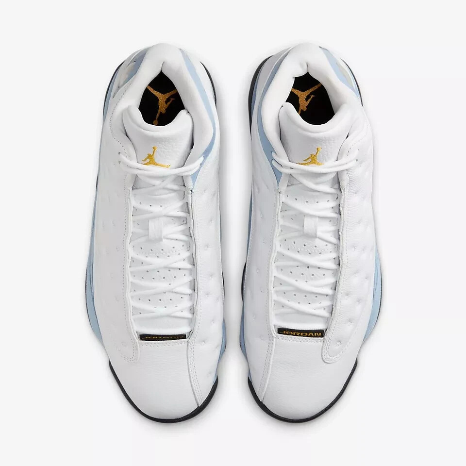 Air Jordan 13 Retro Men's Size 10 White/Yellow Ochre-Blue Grey 414571 ...