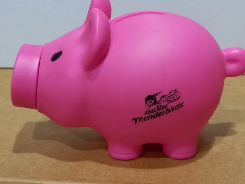 ANZ Bank ADELAIDE THUNDERBIRDS CHAMPIONSHIP NETBALL Plastic PIG Money ...