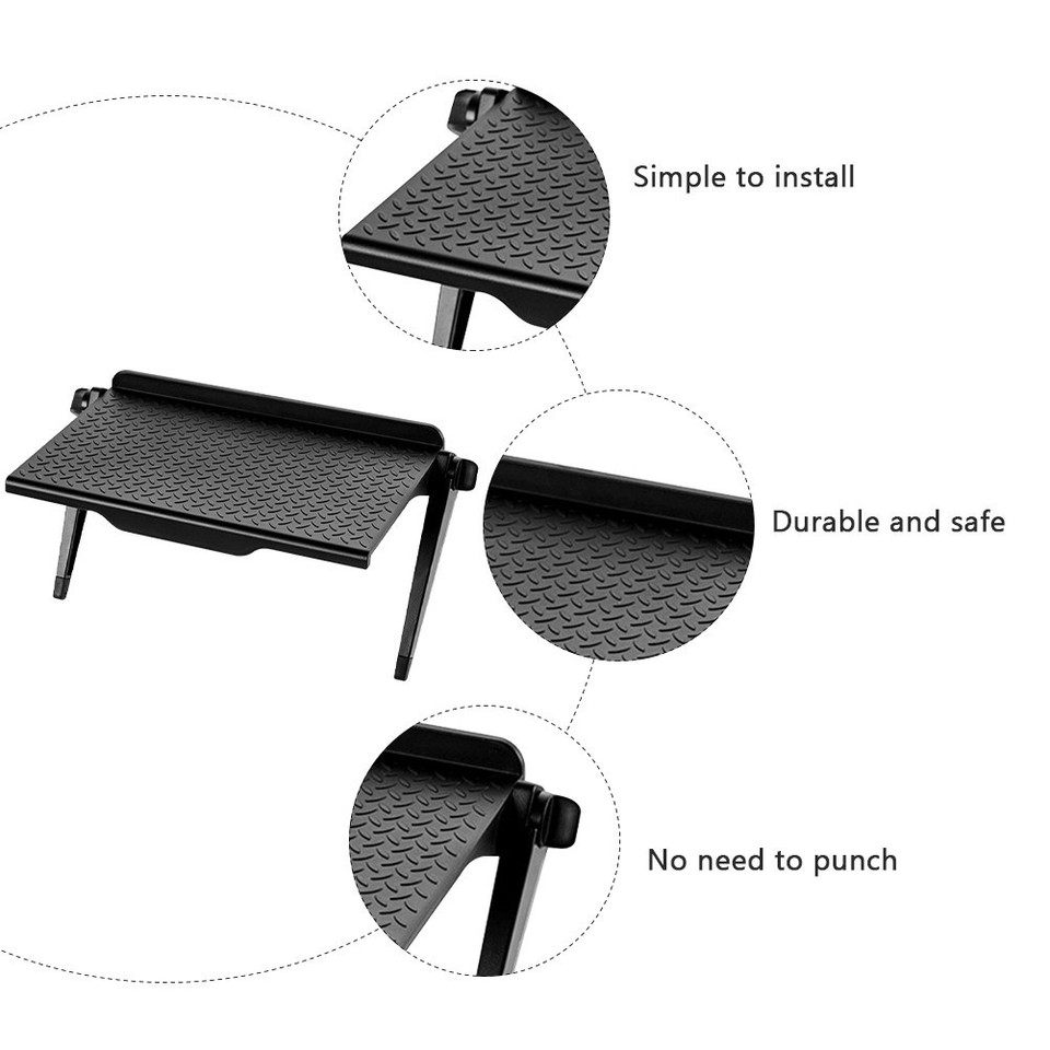 Computer Screen Elevated Stand Plastic Monitor Shelf Black TV Rack ...