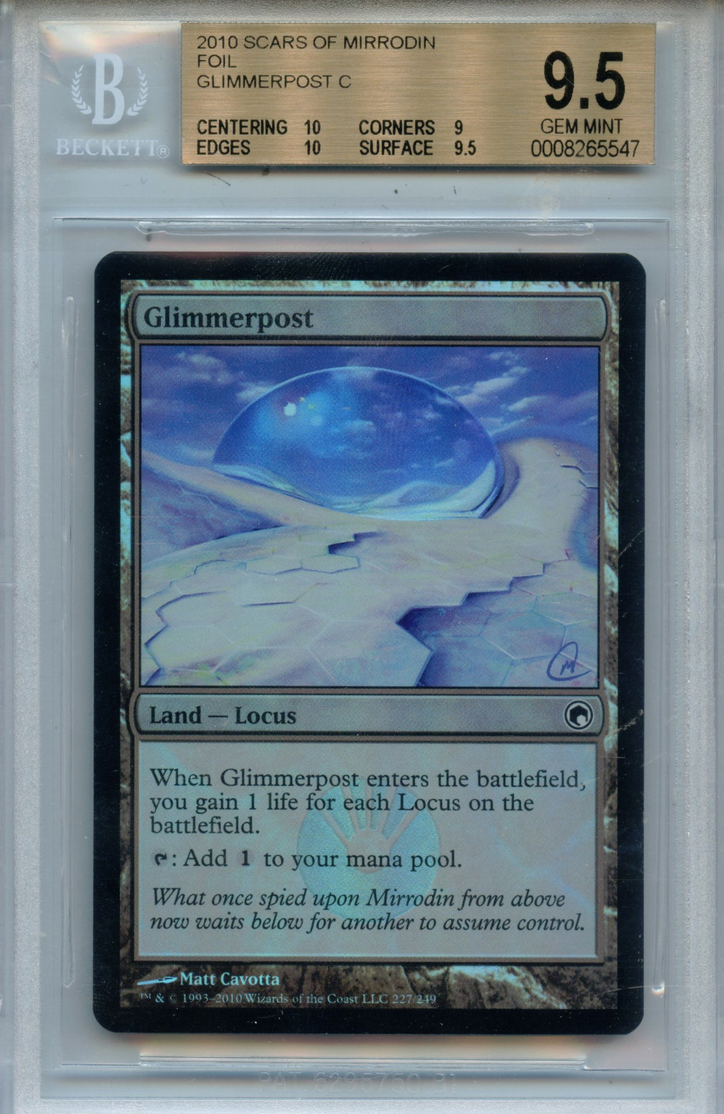 MTG Glimmerpost BGS 9.5 Scars of Mirrodin Foil Magic Card Amricons 5547 ...