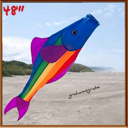 RAINBOW FISHY FISH TROUT WINDSOCK KITE DECORATION 48" By In The Breeze ...