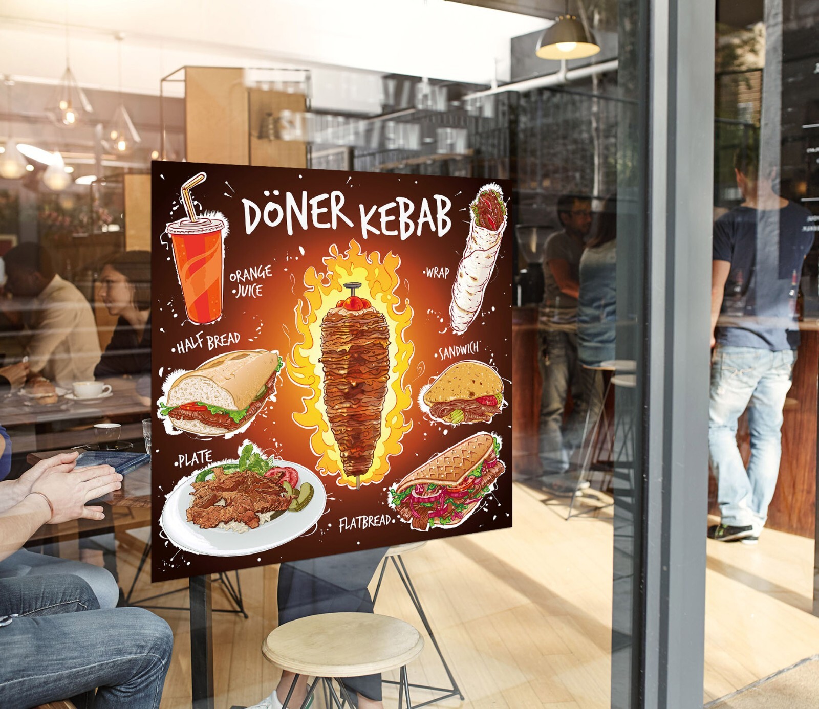 3D Grill Kebab Shop BBQ K202 Window Stickers Vinyl Wallpaper Wall ...