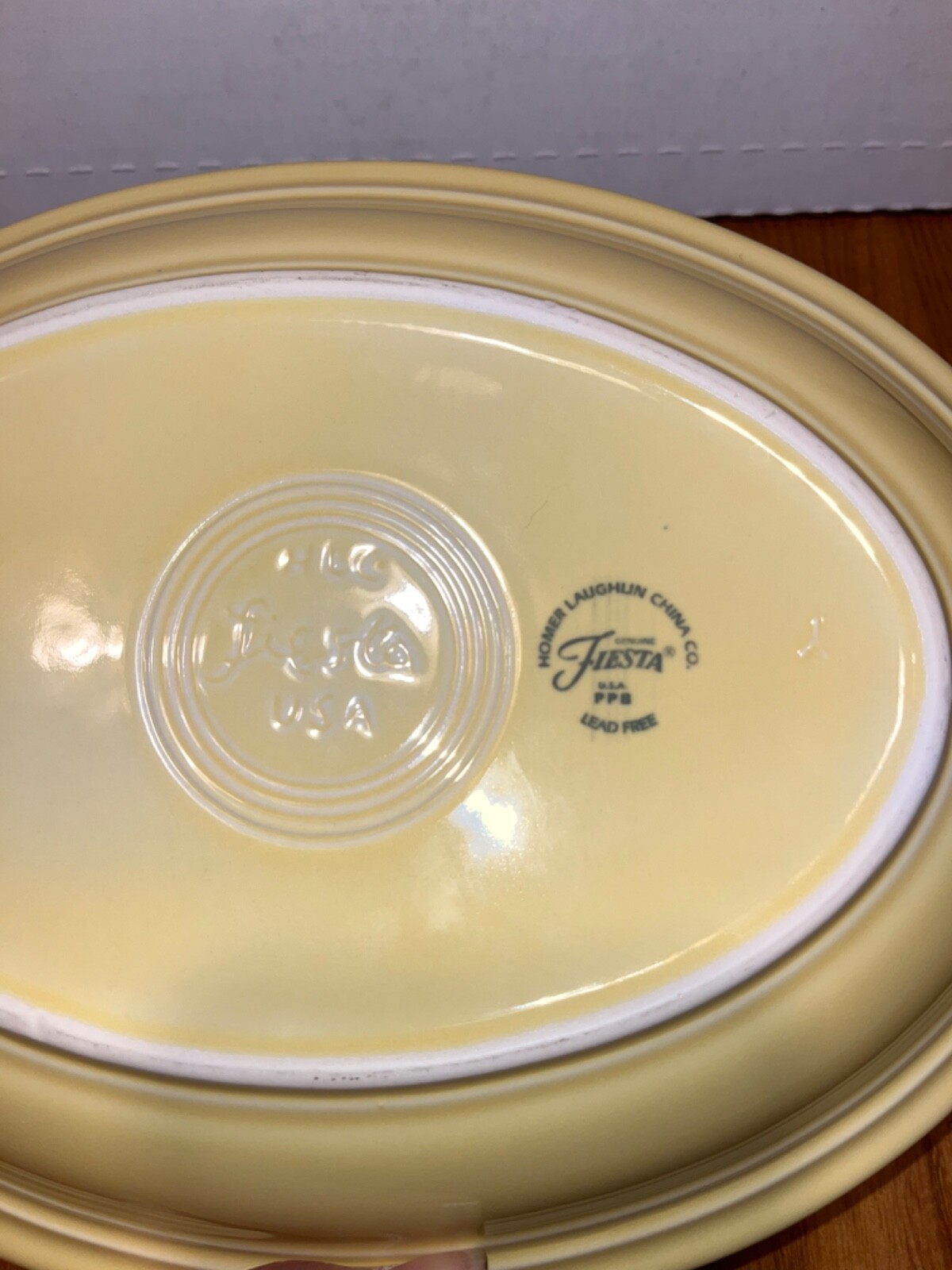 Genuine Fiestaware Yellow Oval Platter Plate Fiesta USA 11 1/2" by 8 3/ ...