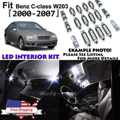 16x Error Free White LED Interior Light Kit For Mercedes Benz C class ...