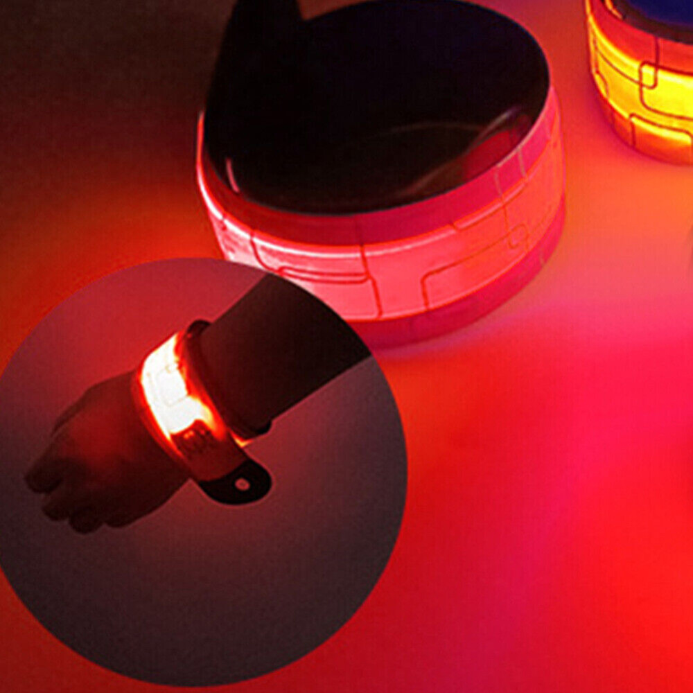 LED Slap Wristband Night Running Safety Glowing Bracelet Luminous ...