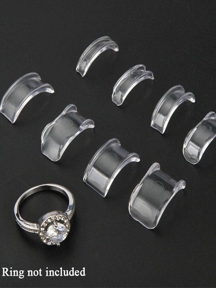 8 Pcs Ring Size Adjuster Invisible Clear Ring Sizer Jewelry Fit Reducer ...