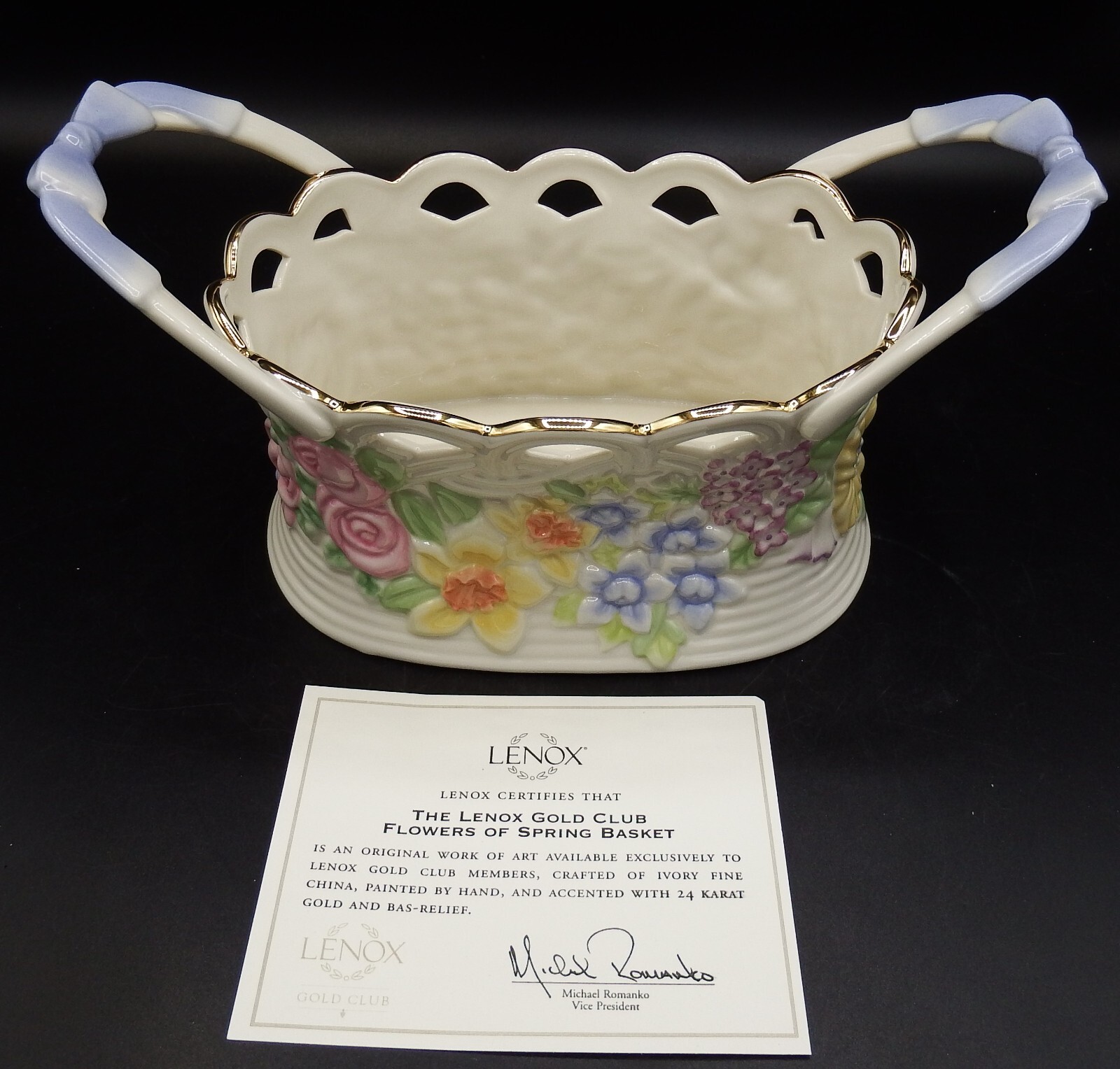 The Lenox Gold Club Easter Flowers of Spring Basket 791184 for sale ...