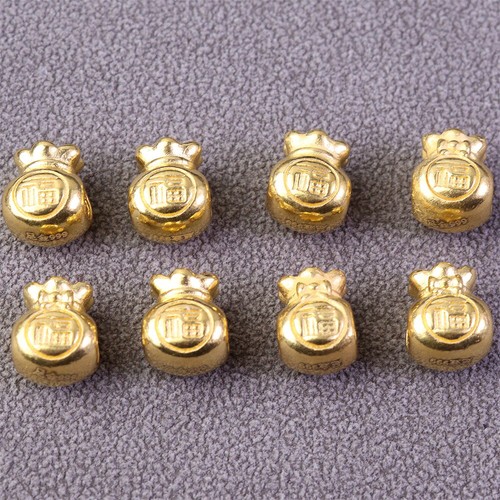 1pcs Fine Pure 999 24K Yellow Gold Women 3D Fu Bag Bead Pendant 0.1-0 ...