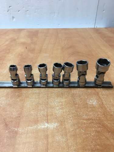 Snap On Tools 3/8" Drive Universal Swivel SAE 7pc Socket Set USA 3/8 to ...