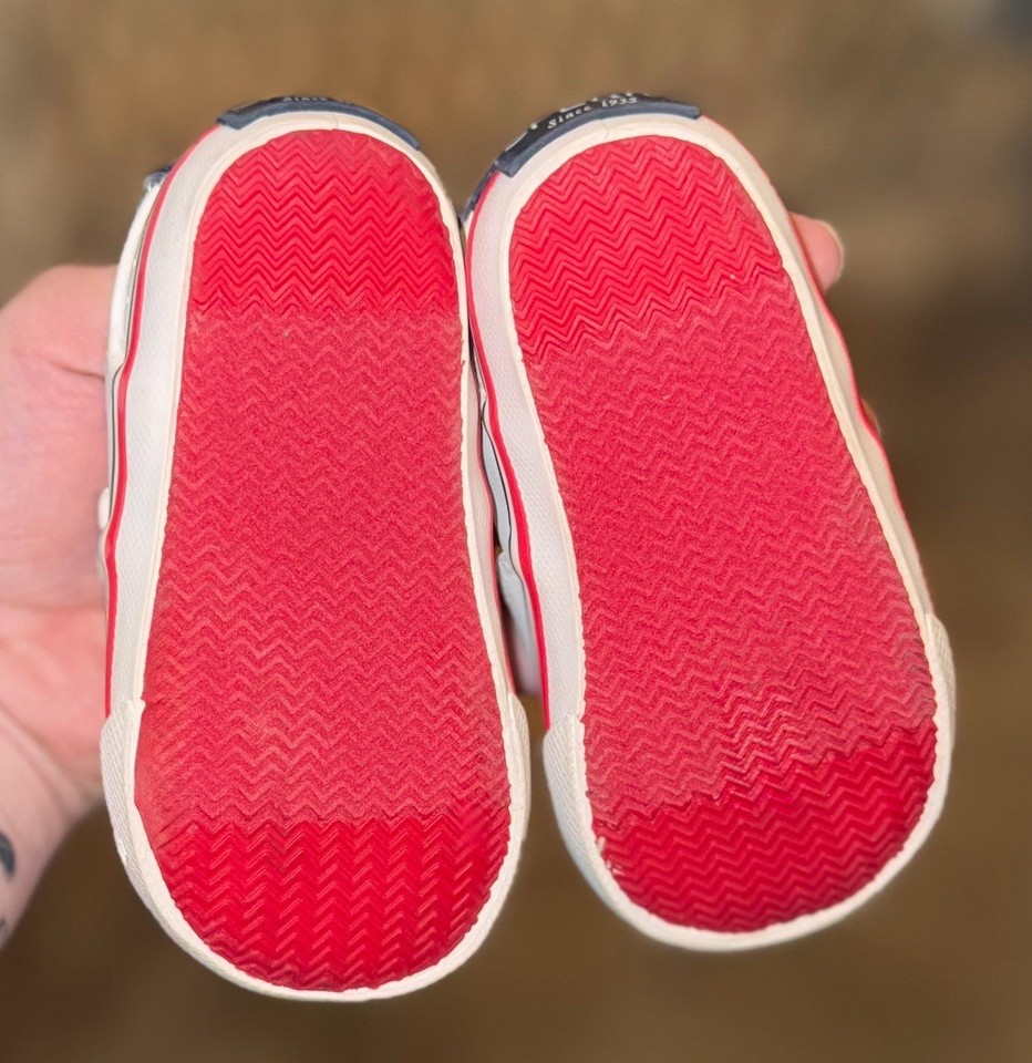 Sperry Top-Sider Baby Shoes Size 3 – White Navy Boat Shoes Memory Foam ...