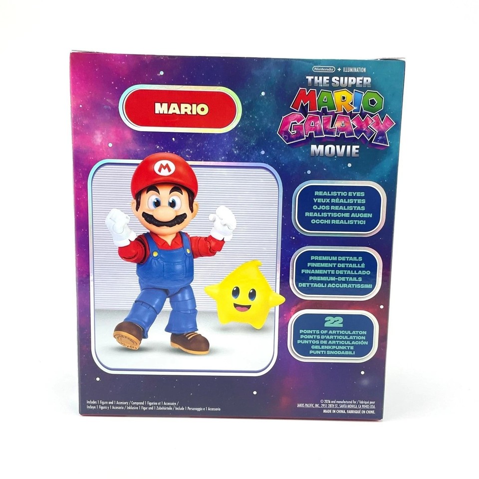 Jakks Pacific Super Mario Galaxy Movie Mario 5" Action Figure New Luma ...