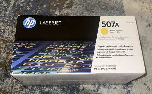 NEW Genuine HP 507A CE402A Yellow Toner Cartridge LaserJet M551, 500 ...