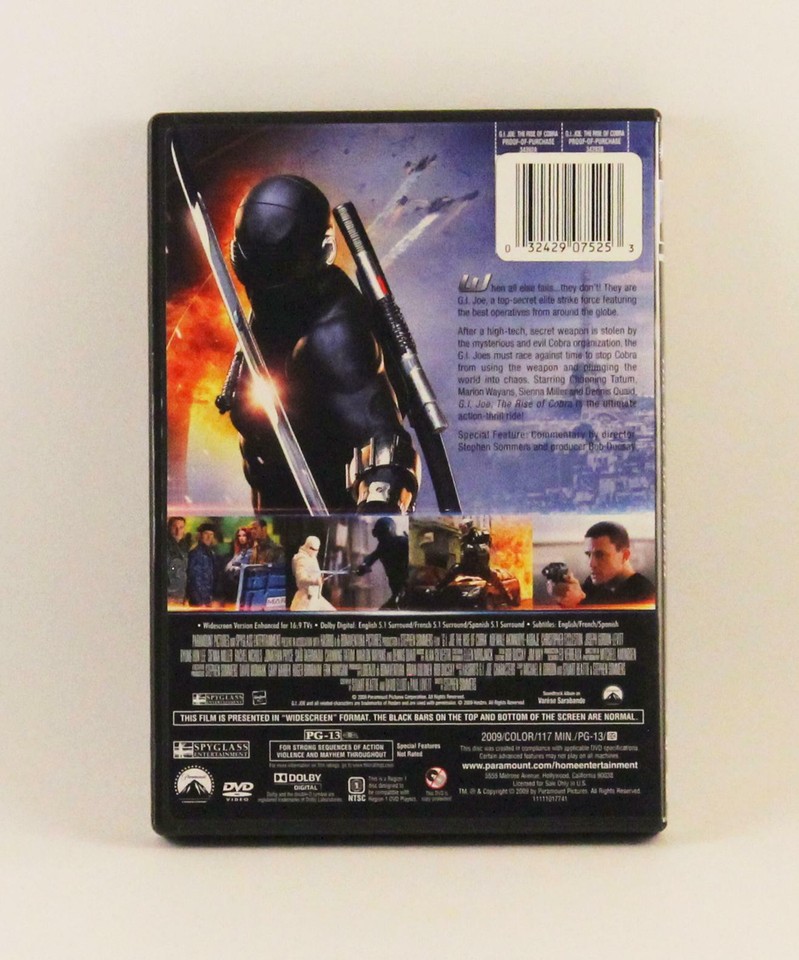 G.I. Joe The Rise of Cobra 2009 DVD Widescreen Channing Tatum Dennis ...
