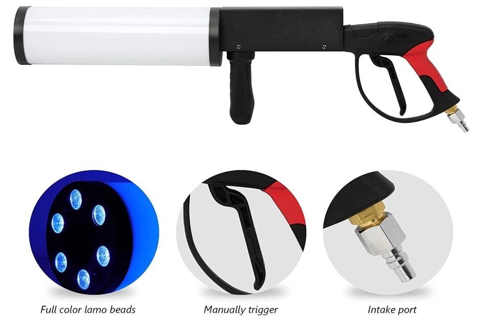 CO2 Jet Machine LED Spray Cannon Gun Rechargeable DJ Handheld Portable ...