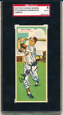 Dual Signed 1955 Topps Double Header Card Wally Moon / Joe Cunningham ...