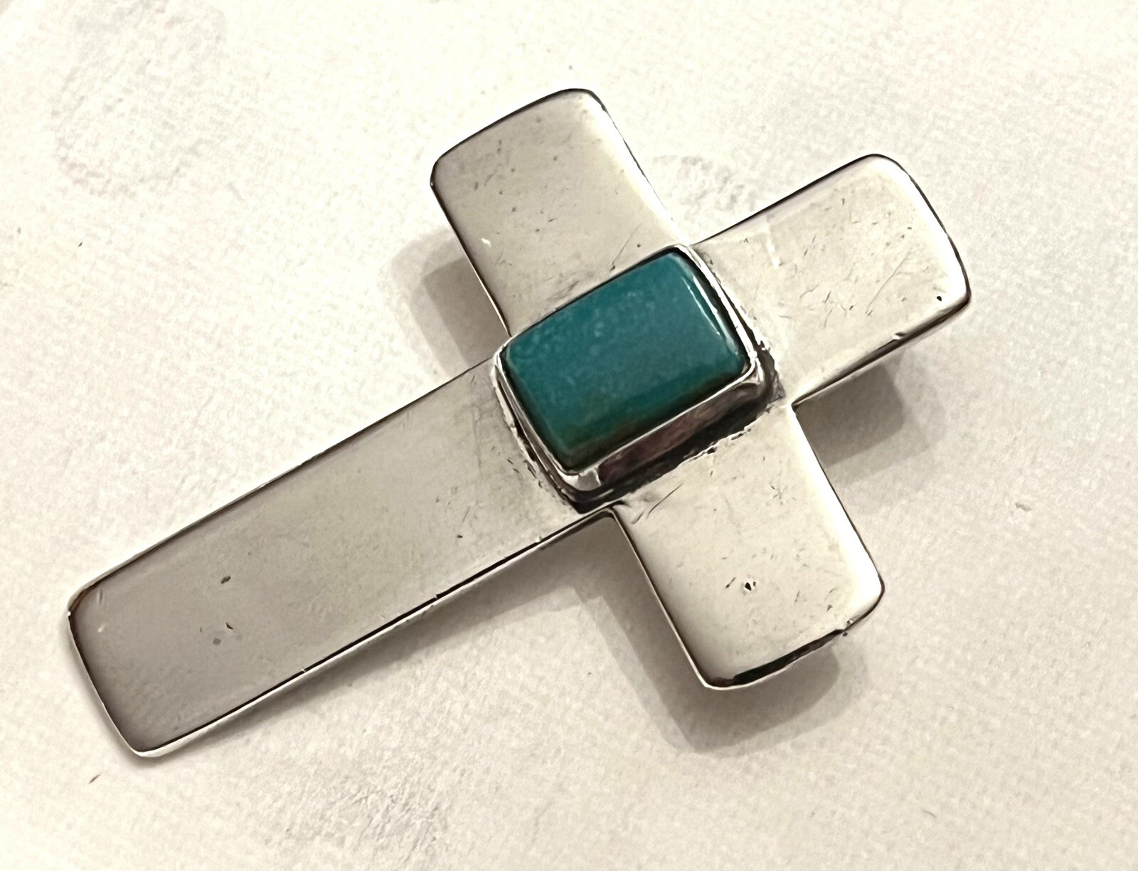 Signed Michael Perry MP Navajo 2” Cross Pendant Ster… - Gem