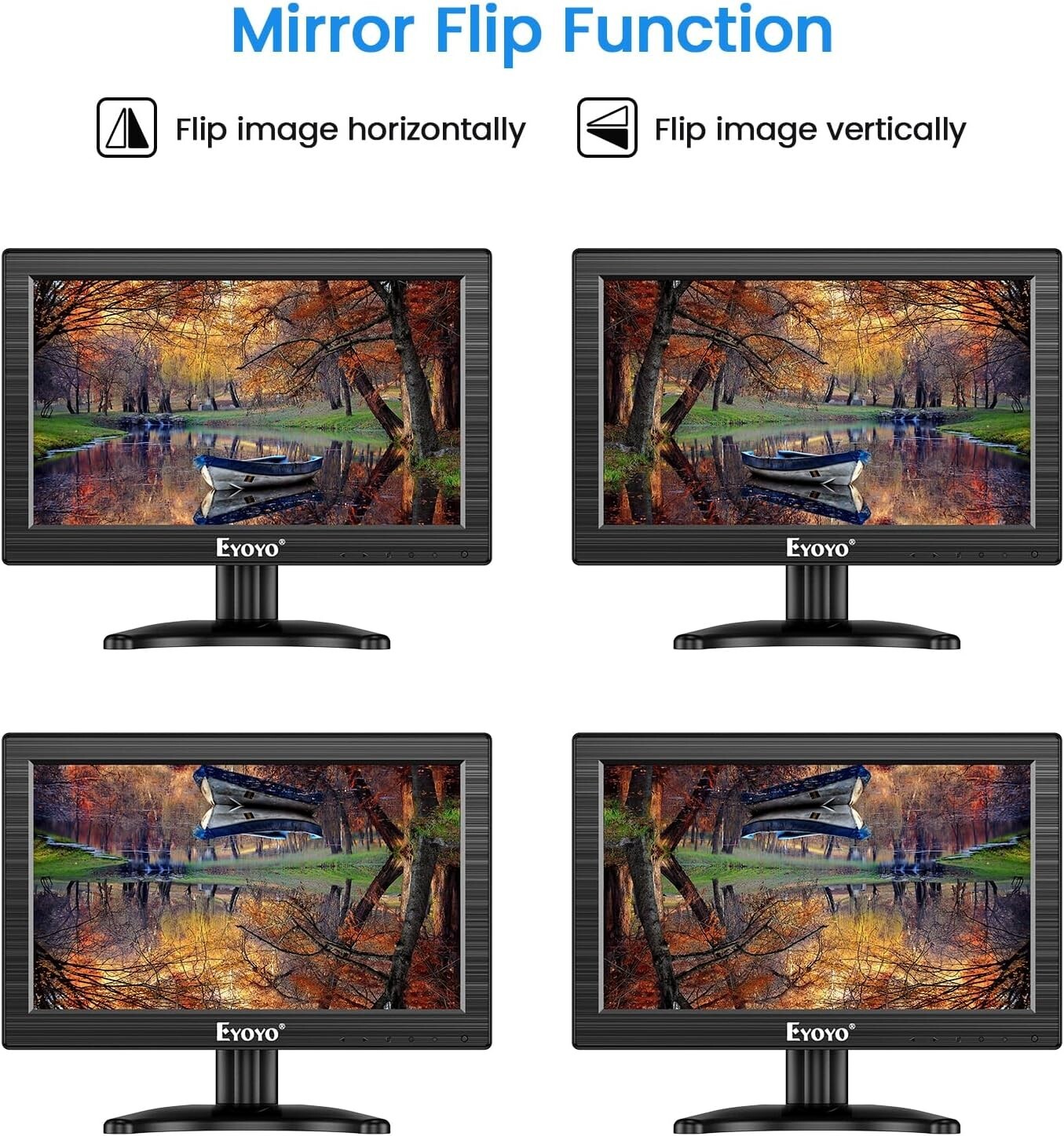 12" Inch TFT LCD Monitor with AV HDMI BNC VGA Input 1366x768 Portable ...