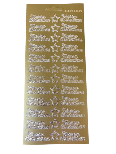 Merry Christmas Peel Off Sticker Sheet For Card Making Scrapbooking ...