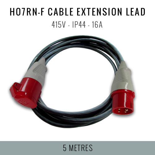 5M 3 PHASE HO7RN-F CABLE 16A 5 PIN EXTENSION LEAD WELDER LATHE ...