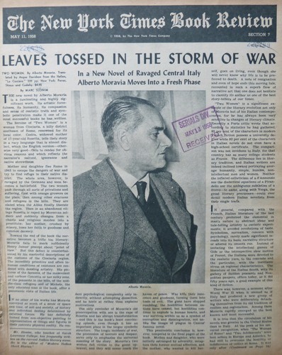 ALBERTO MORAVIA - TWO WOMEN - MARC SLONIM ITALY May 11 1958 NY Times ...