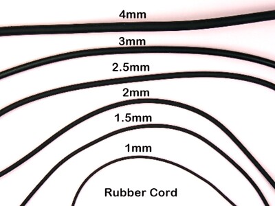 1M /2M /5M Black 1mm or 1.5mm Round Silicon RUBBER String CORD for DIY ...