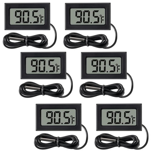 6 Pack Digital Thermometer Wired for Car Greenhouse Indicator Indoor ...