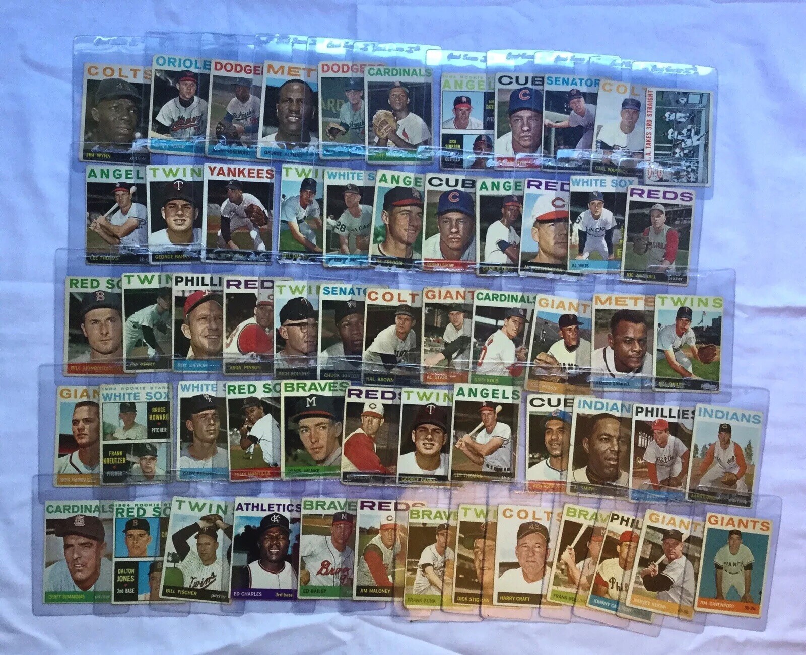 Lot of 1964 Topps Baseball Commons 180 Card Lot Low Grade. (*801) | eBay