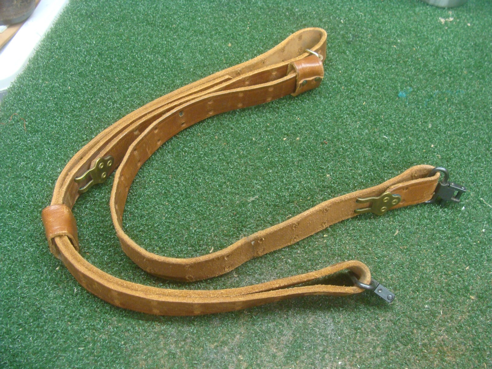 Vintage 1" Leather Rifle Sling Military Fully Adjustable with hardware ...