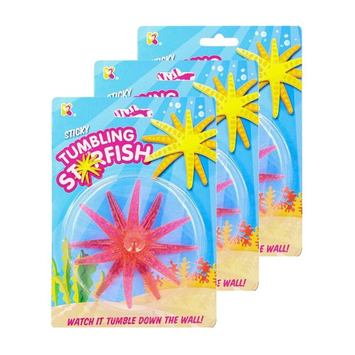 3x Fumfings Novelty 18cm Sticky Tumbling Starfish Underwater Toys 3y ...
