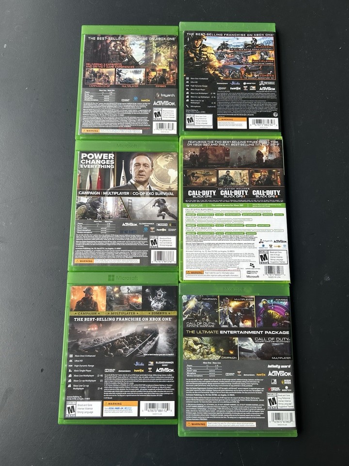 6 Call of Duty Games – Black Ops, WW2, Advanced Warfare, Infinite ...