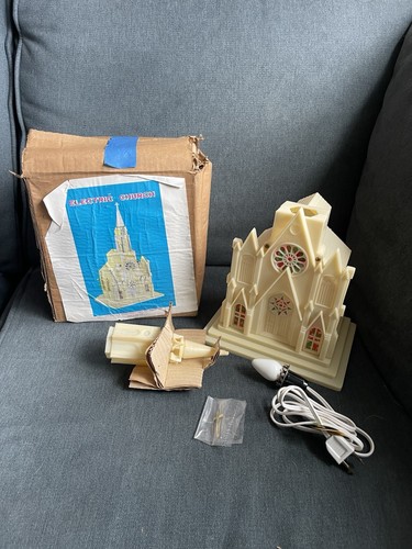 Vtg 50's Noma Electric Corp Lighted Church Cathedral Christmas Raylite ...