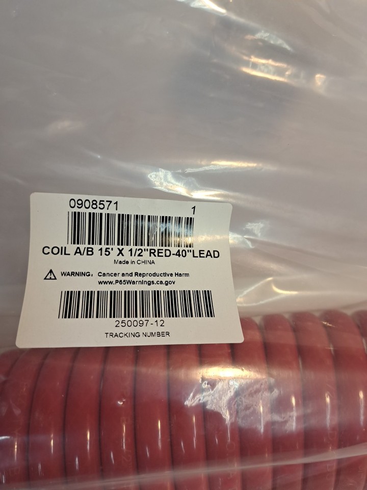 Air Line DOT Coiled Air Brake Assembly Red 15 ft. with 40 in. and 12 in ...