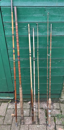 VINTAGE CANE FISHING RODS - INCLUDING A TWO PIECE HEXAGON ELASTICAN ...
