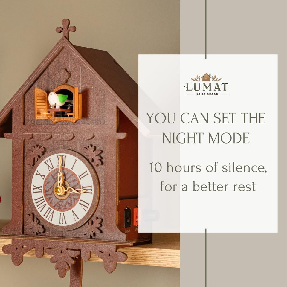 Cuckoo Clock - Modern Brown Cuckoo Clocks for Wall - Natural melodies ...