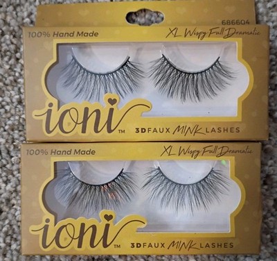 Ioni 3D Faux Mink Lashes XL Wispy Full Dramatic False Eyelashes (2 Pack ...