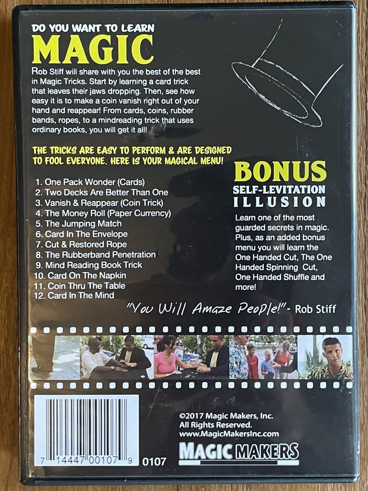Rob Stiff Do You Want To Learn Magic DVD 12 Best Magic Tricks DVD ...