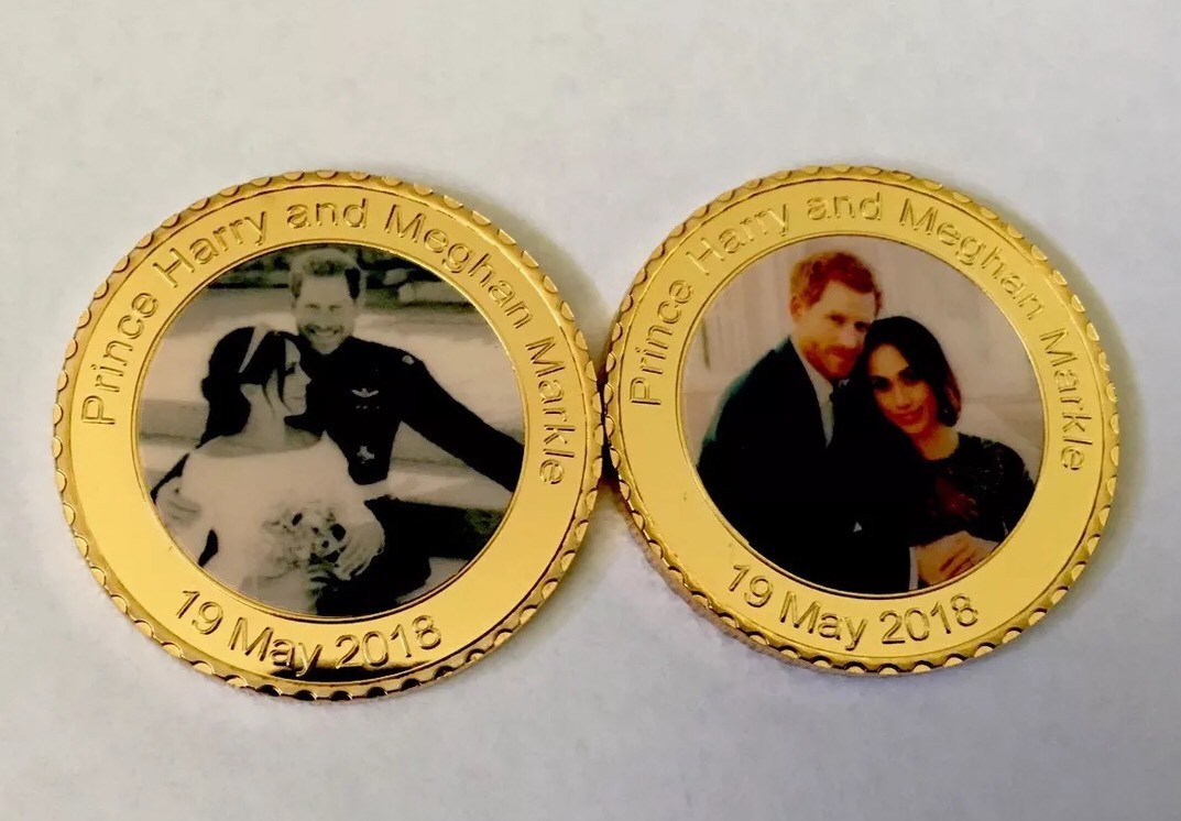 Prince Harry Coin and Meghan Markle Wedding Souvenir Gold Plated Coin ...
