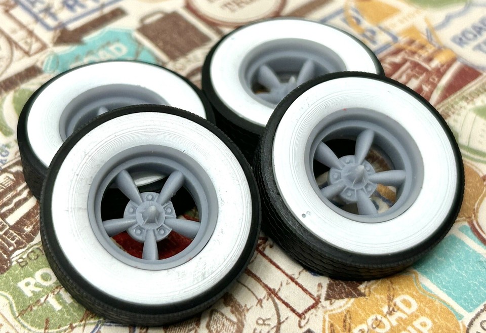 Resin 15-Inch “Astro Supreme” Wheels, W/ Wide Whitewalls,1/24 1/25 ...