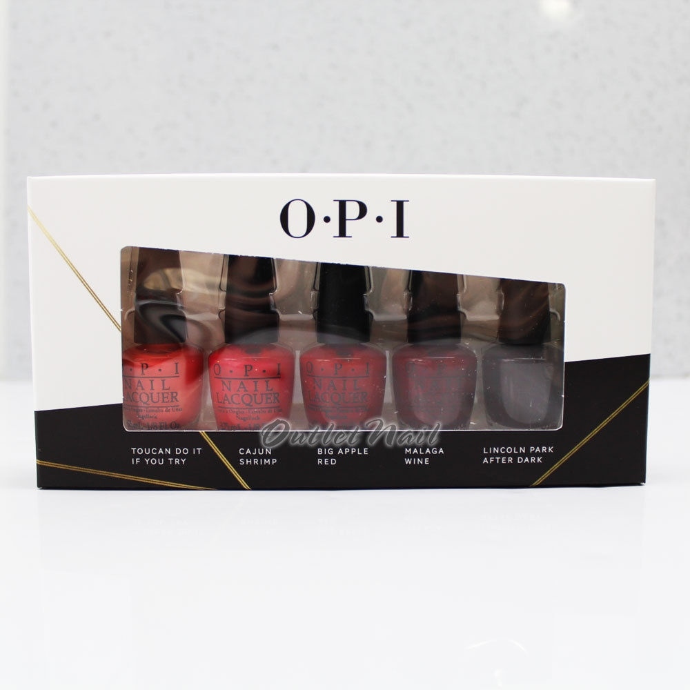 OPI MINI Nail Lacquer Set 5 piece - TREND ON TEN Famous Shades Bold ...